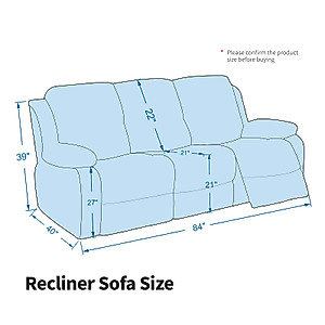 MAXIJIN 8 Pieces Recliner Sofa Covers, Stretch Velvet Reclining Couch Covers for 3 Cushion Furniture Covers, Thick, Soft, Washable Reclining Sofa Slipcovers (Sofa Recliner, White)