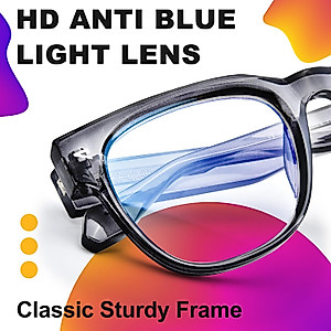 VISOONE Square TR90 Blue Light Blocking Glasses with Anti Glare Computer Glass Woman and Men SAGE