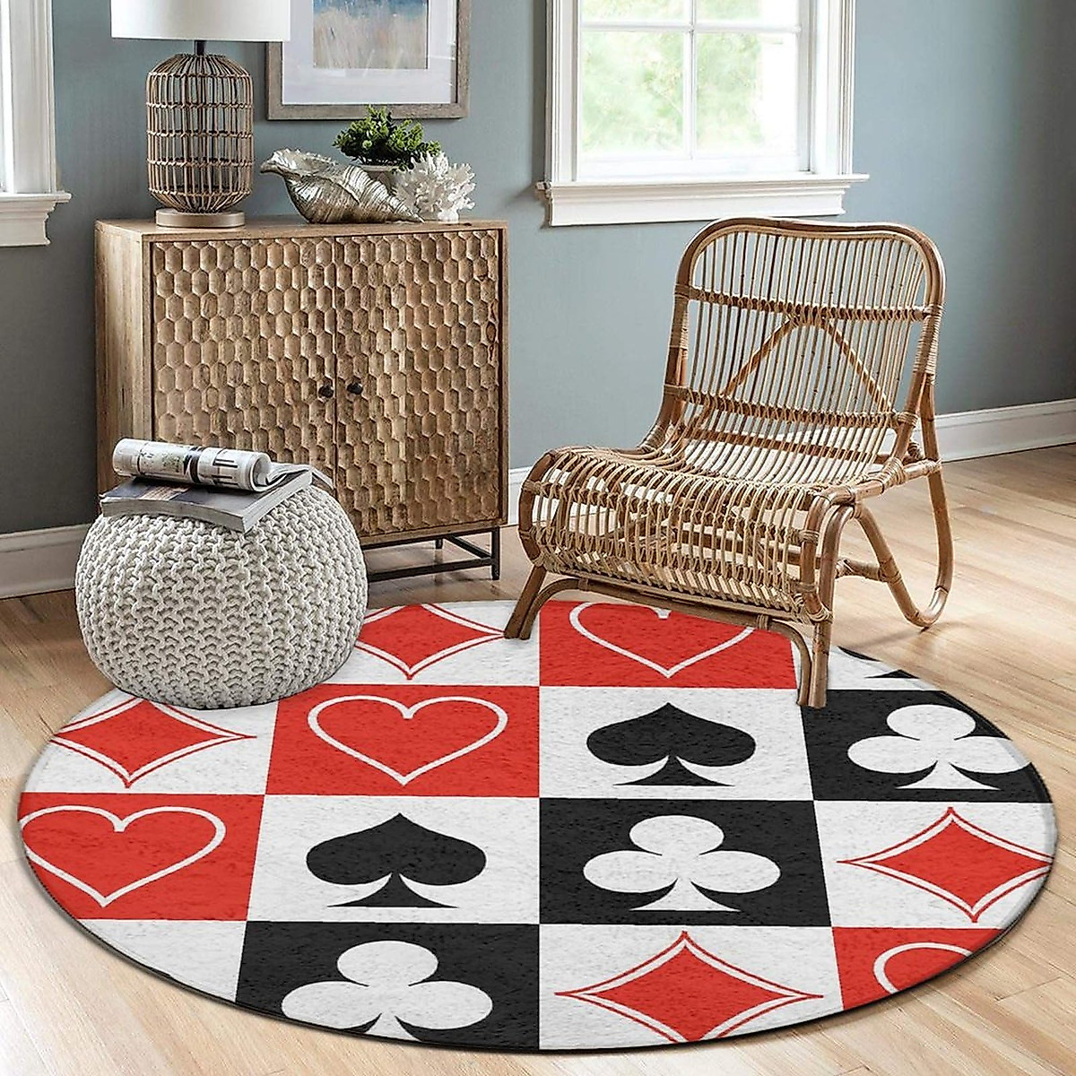 Meaudiwes Suits Hearts Diamonds Clubs Spades Grid Poker Non Slip Door Mat Outdoor Decorative Garden Office Bathroom Bedroom Living Room Door Mat with Non Slip Inside & Outside Area Rug Floor Mat
