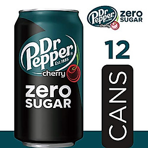 Dr Pepper Cherry Zero Sugar Soda, 12 fl oz cans (Pack of 12)