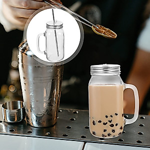 Luxshiny 1 Set Juice Glass Milk Tea Drinking Cup Covered Cup Coffee Cups Reusable Water Bottle with Handle Bottle Tumbler with Straw Cold Drink Cup Straw Mug Beverage Cup