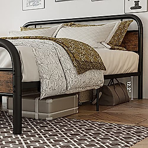 LIKIMIO California King Bed Frame, Platform Bed Frame King with Headboard and Strong Support, Easy Assembly, Noise-Free, No Box Spring Needed