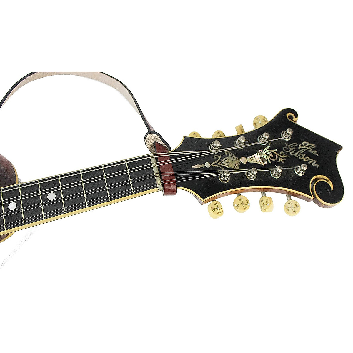 Walker & Williams M-41 Chestnut Brown Leather Mandolin Strap For A or F Types