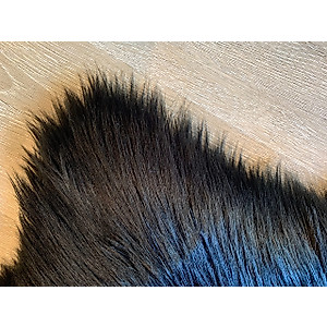 LAMBZY Faux Sheepskin Super Soft Hypoallergenic Silky Shag Rug for Living Room, Kids Room, Sofa (Sexto 6 Pelts 6'x6', Black)