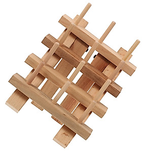 EXCEART 12 Spool/Cone Wooden Thread Rack Wooden Folding Thread Holder Organizer Sewing Embroidery Thread Rack for Sewing Embroidery Quilting Craft