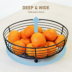 CAXXA Countertop Fruit Bowl, Wire Basket for Fruits, Breads, Vegetables,Snacks, BLACK