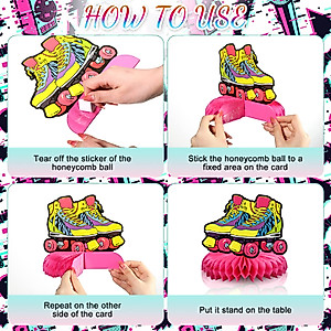 Pasimy 16 Pcs 80s Themed Honeycomb Centerpieces, 1980's Hip Hop Party Favors Retro Birthday party Table Toppers Centerpiece Photo Booth Props Decorations for Nostalgic Party Rock Hippie Party Supplies