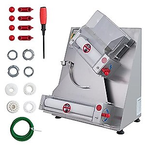 Hakka Pizza Dough Roller Sheeter - Adjustable Thickness and Size, Transparent Covers, 304 Stainless Steel, 370W, 110V