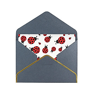 PAILON Fresh Ladybug Thank You Cards With Envelopes, Blank Greeting Note Cards With Envelopes Blank Inside, Funny Birthday Cards For Women Men, Thank You Card For Wedding Business,Graduation