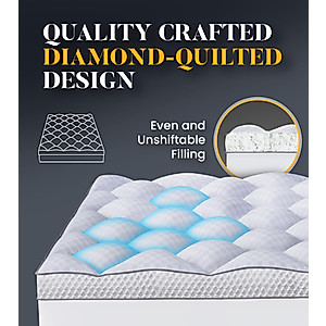 3 Inch Ultra-Fluffy Memory Foam Mattress Topper Queen for Back Pain, Extra Soft Pillow Top Queen Mattress Topper with 4X Support, Mattress Pad with Breathable Air Mesh Sides, 6-21'' Deep Pocket