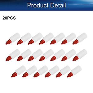 Bettomshin 20Pcs 20ml PE Plastic Squeezable Eye Liquid Dropper Bottles Thin Mouth Lab Reagent Bottle Liquid Sample Seal Sample Storage with Red Cap Translucent