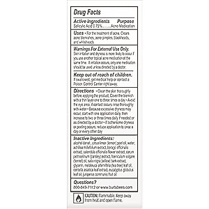 Burt's Bees Natural Acne Solutions Targeted and Minimizing Spot Treatment for Oily Skin, 0.26 Oz (Package May Vary)