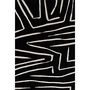 Momeni Noho Polyester Area Rug, Black, 3'11" X 5'7" Sized Rug for Living Room, Bedroom, Dining Room, and Kitchen