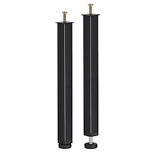 uxcell 2pcs Adjustable Height Bed Frame Support Legs Replacement Bed Rail Support Center Frame Slat Feet Risers(350mm-370mm/13.8"-14.6"), Black