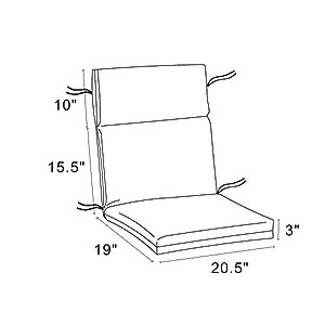 SewKer Outdoor Adirondack Chair Cushions Patio, Indoor High Back Chair Cushion - Set of 2 Simple Modern Grey