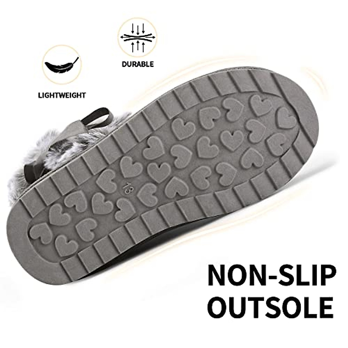 K KomForme Girls Kids Snow Boots Warm Fur Lined Slip On Outdoor Winter Shoes Lightweight Comfy（Little/Big Kids）