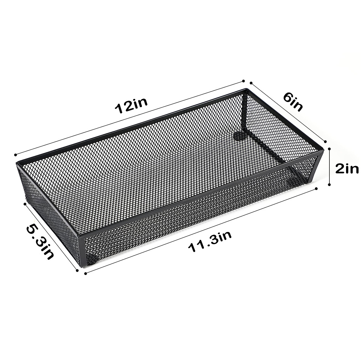 BYCY 3 Pack Mesh Flatware Drawer Organizer for Kitchen/Office/Home Tools,Spoon Knife Fork Organizers Box Utensil Tabletop Storage Tray (12 x 6 x 2 Inch)