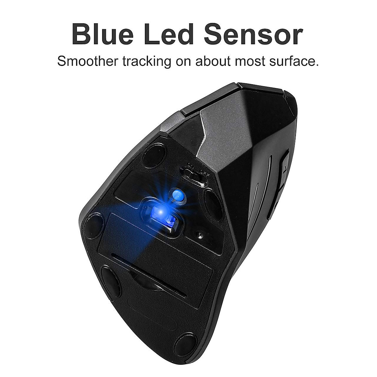 SANWA Bluetooth Ergonomic Mouse, Optical Vertical Mice, for Large Hands, Reduce Wrist Strain, (800/1200/1600 DPI, 6 Buttons) Compatible with MacBook, Laptop, Windows, Mac OS, Android, GMAERGBT15