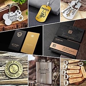 Adrattnay Laser Material Explore Kit, 218PCS Laser Engraving Material for Laser Crafting, 29 Kinds Laser Material Includes Basswood, Acrylic, Leather, Metal Necklace Bracelet Ring for Laser Engraver