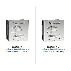 Blue Sky Energy Solar Boost SB2512iX-HV-Li, 25A MPPT Solar Charge Controller for 4S LiFePO4 Batteries. Auxiliary Output for Dual Battery Charge or 25A LVD Load Output