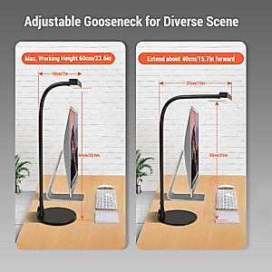 CELYST LED Desk Lamp, 10W Architect Desk Light with Flexible Gooseneck for Home Office, 3 Color Modes & 30 Brightness Levels Reading Lamp, Bright Tall Task Light for Piano, Computer, Table, Black