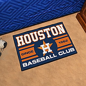 FANMATS 18469 Houston Astros Baseball Club Starter Rug, Team Color, 19" x 30"