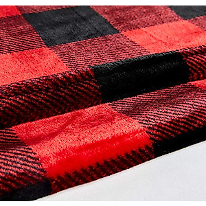 SLOWCAI Sherpa Ultra Super Soft and Light Warm Comfortable Plaid Check Flannel Throw Blanket