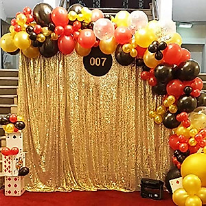 7ft x 7ft Gold Sequin Backdrop Curtain Glitter Photo Booth Backdrop for Wedding Birthday Baby Shower Event Decor