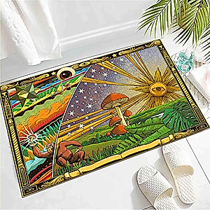 LGGQQW Trippy Mushrooms Area Rug Vertical Hippie Rug Psychedelic Carpet for Bedroom Living Room Dorm Multicolor 32*47inch