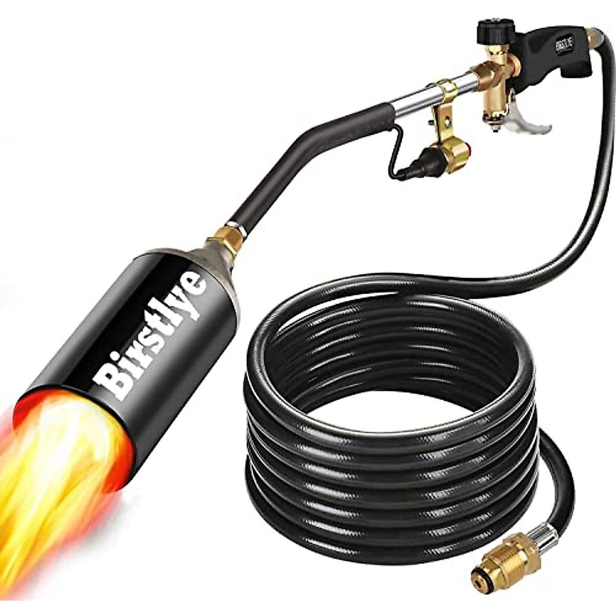 Propane Torch Weed Burner,Blow Torch,High Output 500,000 BTU,Flamethrower with Turbo Trigger Push Button Igniter and 9.8 FT Hose,for burning weeds,Roof Asphalt, ice snow,Road Marking,Charcoal