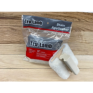 5" Genuine Lambskin Hand Stainer Block and Pad - Staining and Polyurethane - Hardwood Surfaces - Lambwool is The Professionals Choice. Great for Faux Painting (1)