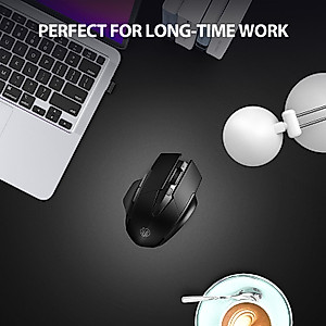 INPHIC Wireless Mouse Rechargeable, 700mAh, with USB Receiver, 6 Buttons, Ergonomic for Laptop, Computer, Mac, PC etc.
