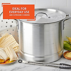 IMUSA USA 28Qt Aluminum Steamer with Lid, 28-Quart, Silver