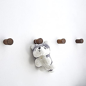 Coat Wood Hooks for Wall, 4PCS Natural Wooden Wall Hooks, Modern Decorative Hanging Hooks, Wall Mounted Coat Hat Rack, Handmade Minimalist Home Decor Stocking Holder for Hanging Hat, Towel, Purse