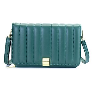 Small Crossbody Bag Shoulder Purse Handbag for Women Cellphone Card Holder Wallet (Green)