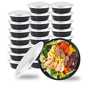 jorksky [50 Pack] 24oz Reusable Meal Prep Containers Disposable with Lids, BPA-free, Stackable, Microwave/Dishwasher/Freezer Safe