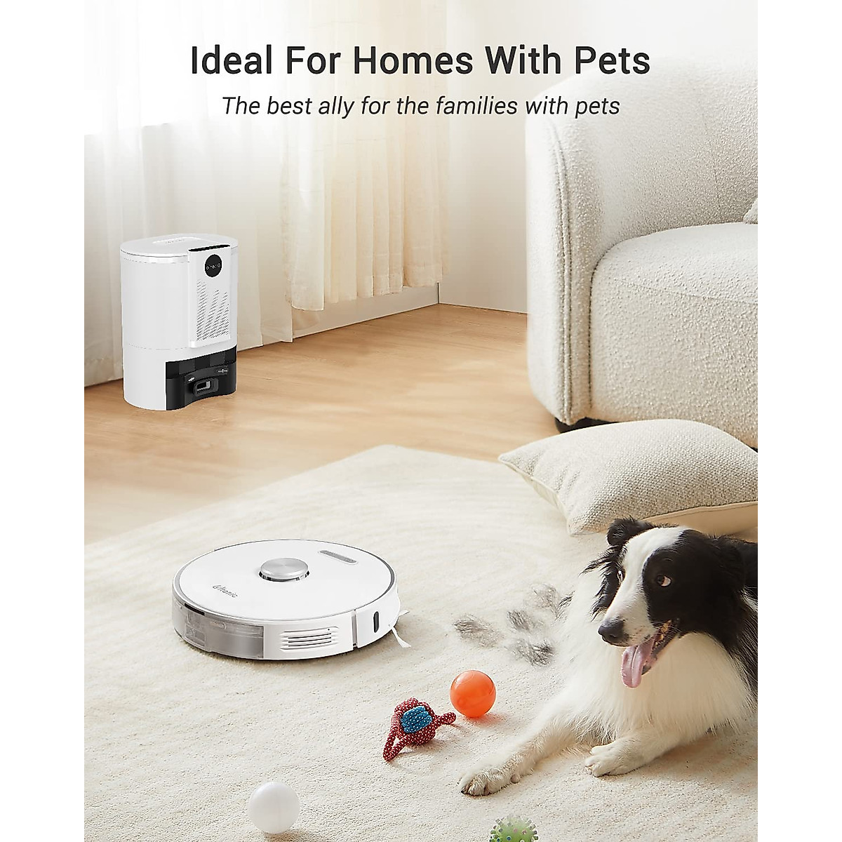 Ultenic T10 Robot Vacuum Self Emptying, Robot Vacuum and Mop Combo, 60-Day Capacity, LiDAR Navigation, 3000Pa Strong Suction, APP & Remote & Alexa Control, Ideal for Pet Hair, Hard Floor and Carpet