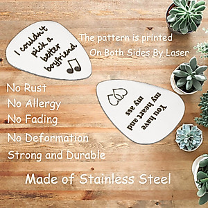 Stainless Steel Guitar Pick Jewelry Gift for Boyfriend, I Couldn't Pick A Better Boyfriend, Musician Guitar Player Pick Gift for Boyfriend, Birthday Anniversary Christmas Valentines Gift for Him
