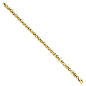 IceCarats 14K Yellow Gold 5mm Cable Link Chain Bracelet 7.5 inch