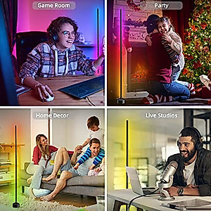 Probapro Corner Floor Lamp, 55'' RGB LED Floor Light for Bedroom, Color Changing Mood Lighting with Music Sync, LED Corner Light with Remote & App Control, RGB Corner Lamps for Living Room Gaming Room