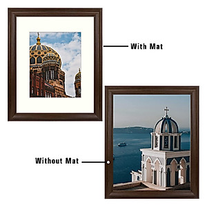 Golden State Art, 16x20 Photo Frame with 11x14 Ivory Picture Mat and Real Glass - 1.8-inch Width (Brown)