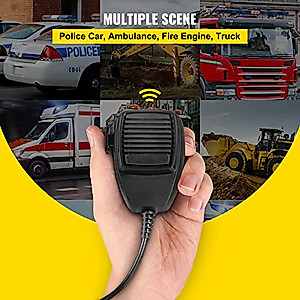 Mophorn 200W Car Warning Alarm Vehicle 7 Sound Loud Warning Alarm Kit MIC System Emergency Fire Siren PA Speaker