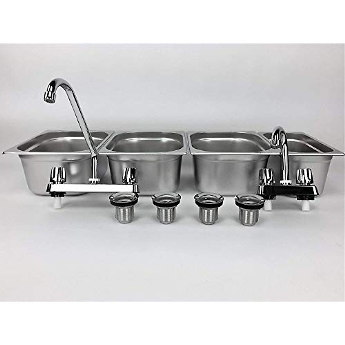 Concession Sink 3 Large + 1 Small Hand Washing- 4 Compartment Stand Food Trailer