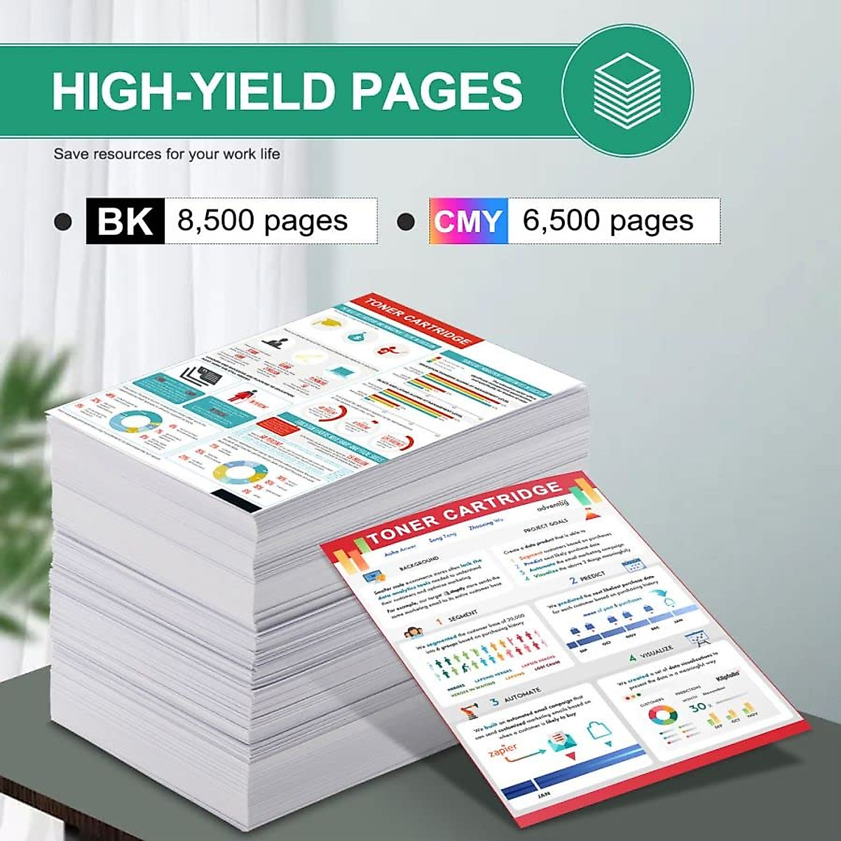 DOPHEN 4 Pack TK5272 High-Yield Toner Cartridges BK/C/M/Y, Dophe Compatible Toner Replacement for Kyocera TK-5272 ECOSYS M6235cidn M6630cidn M6635cidn P6230cdn Printers