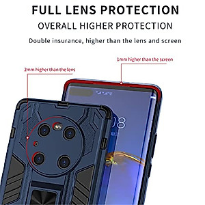 Asuwish Phone Case for Huawei Mate 40 Pro 5G with Tempered Glass Screen Protector Cover and Slim Stand Hybrid Rugged Kickstand Cell Mobile Accessories Hawaii Mate40Pro Mate40 40Pro 4G Women Men Blue