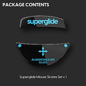 Superglide - Fastest and Smoothest Mouse Feet/Skates Made with Ultra Strong Flawless Glass Super Fast Smooth and Durable Sole for Roccat Kone Pro/Pro Air [Black]