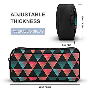 Retro Triangle Pencil Case Pencil Pouch Coin Pouch Cosmetic Bag Office Stationery Organizer
