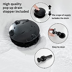 Oil Rubbed Bronze Bathroom Faucet GGStudy Waterfall Single Handle One Hole Farmhouse Bronze Bathroom Vanity Faucet Basin Mixter Tap Deck Mount with Drain Assembly