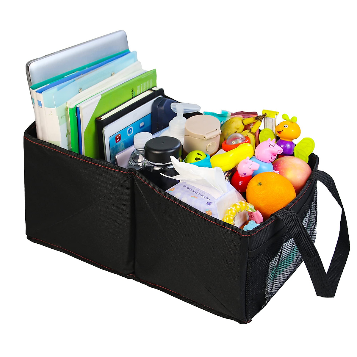 FORCTIBULL Car Seat Organizer with Cup Holders, Car Organizer for Front Seat Backseat, Car Storage Organizer for Adults and Kids, Collapsible