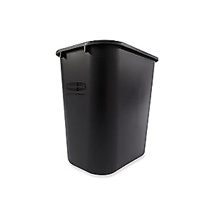 Rubbermaid Commercial Soft Molded Plastic Wastebasket, 7 Gal, Black